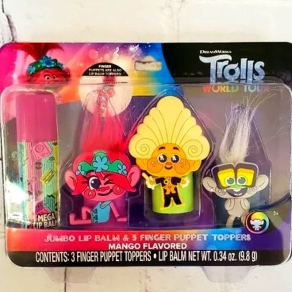 Dreamworks | Makeup | Trolls World Tour Jumbo Lip Balm Finger Puppet ...